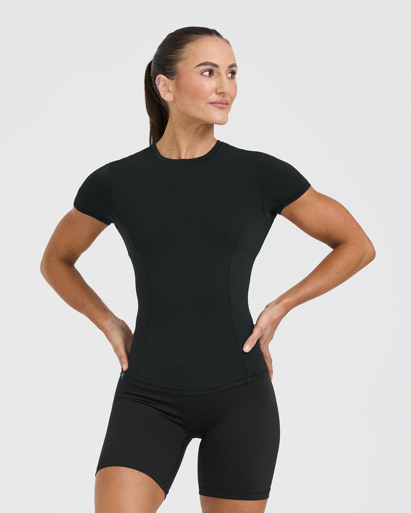 Black Short Sleeve Shirt Women's - Soft Black | Oner Active US