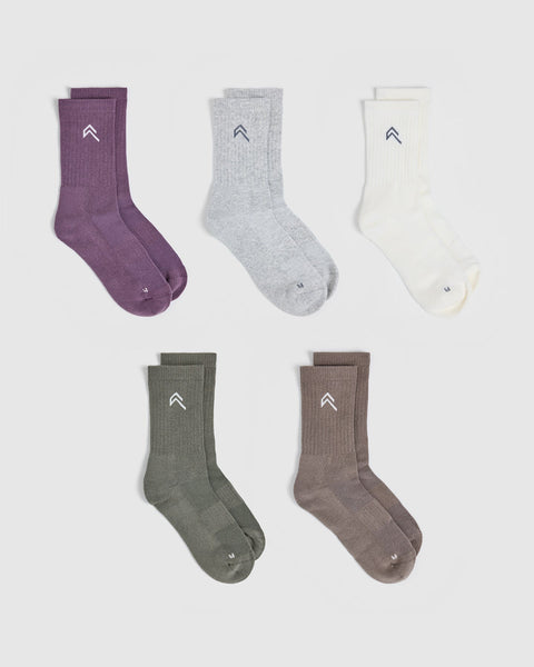 Sports Crew Socks - Vintage Purple 5 Pack Women's | Oner Active US