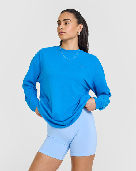 Women's Long Sleeve Gym Top in Tropical Blue | Oner Active US