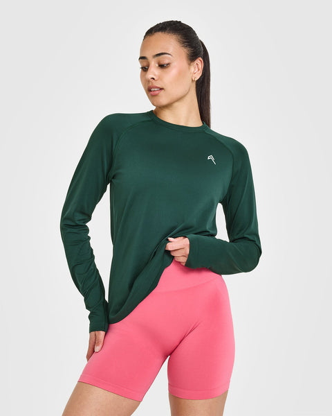 Long Sleeve Loose Gym Top for Women Green | Oner Active US