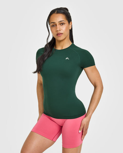 Seamless Fitted Gym Top for women Green | Oner Active US