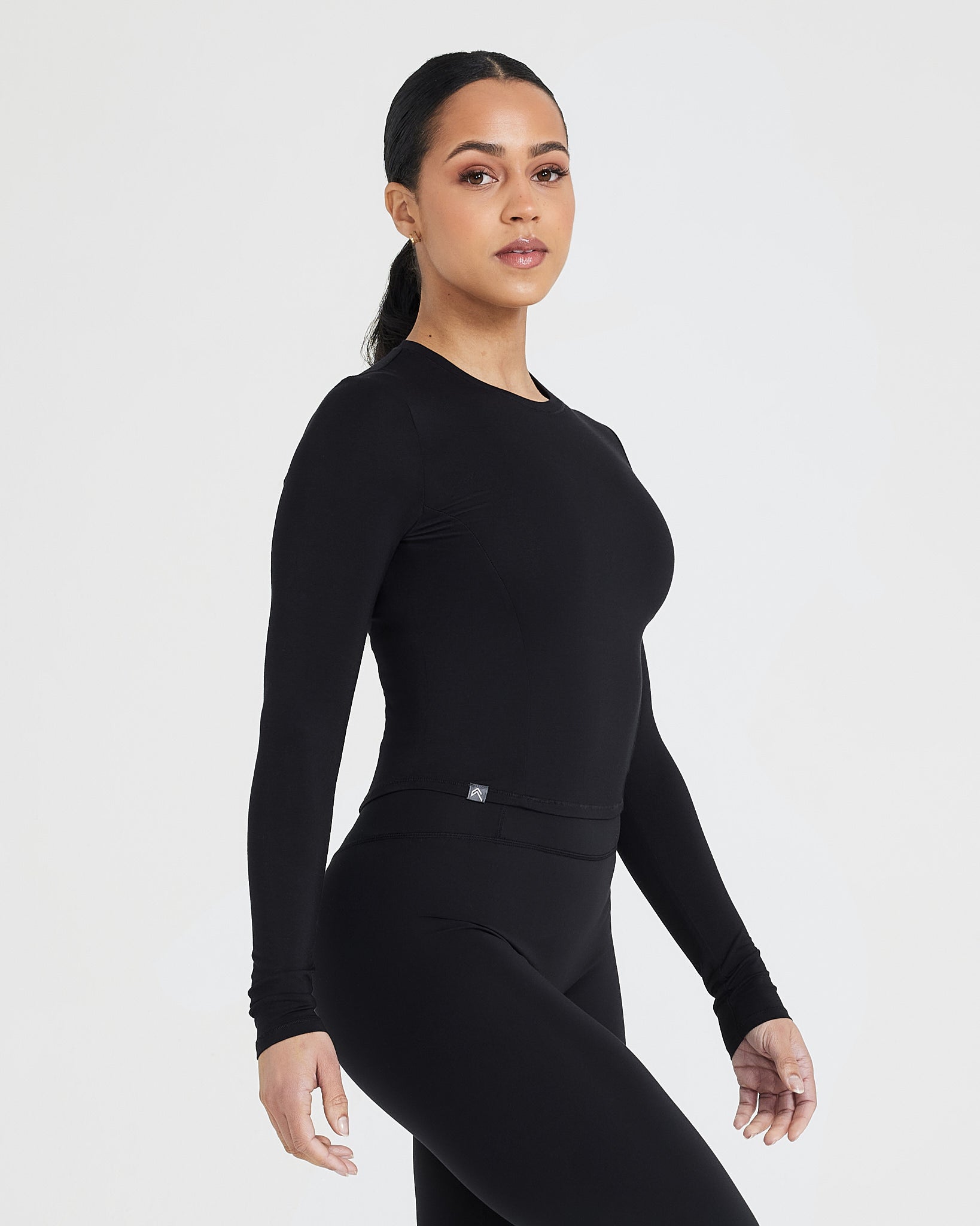 Black Mid Sleeve Top Women's - Long Sleeve Mid Length | Oner Active US