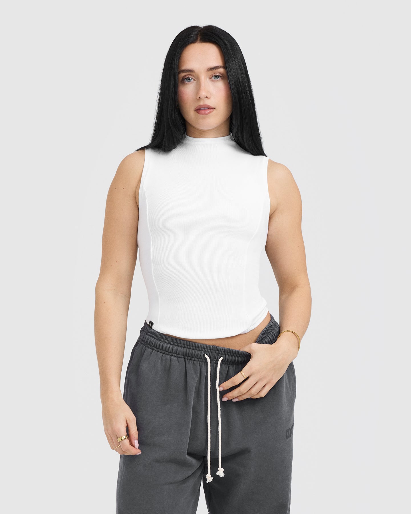 Excercise Tank Top Women's White - Mock Neck | Oner Active US