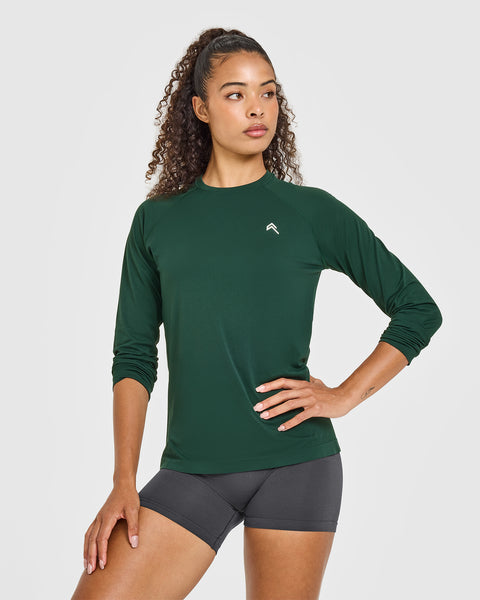 Long Sleeve Loose Gym Top for Women Green | Oner Active US