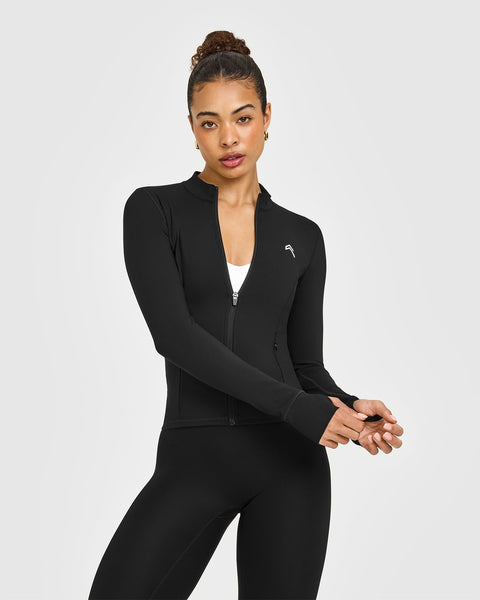 Timeless Jacket with White Logo Black | Oner Active US