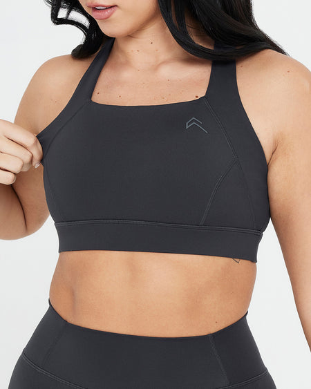 Wide Strap Sports Bra Women's - Coal | Oner Active US
