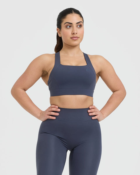 Timeless Wide Strap Sports Bra - True Blue | Oner Active US