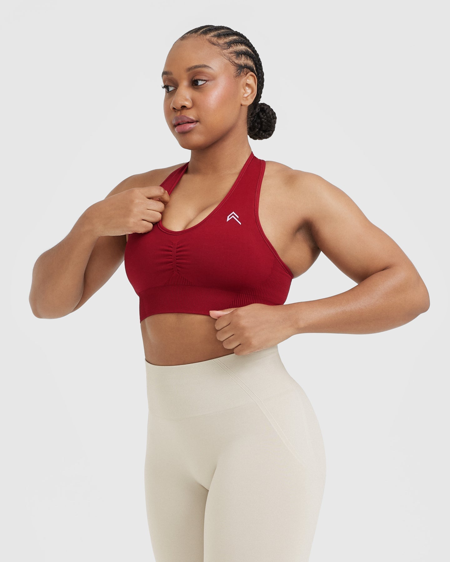 Classic Seamless 2 0 V Neck Bralette Red Wine Marl Oner Active Us