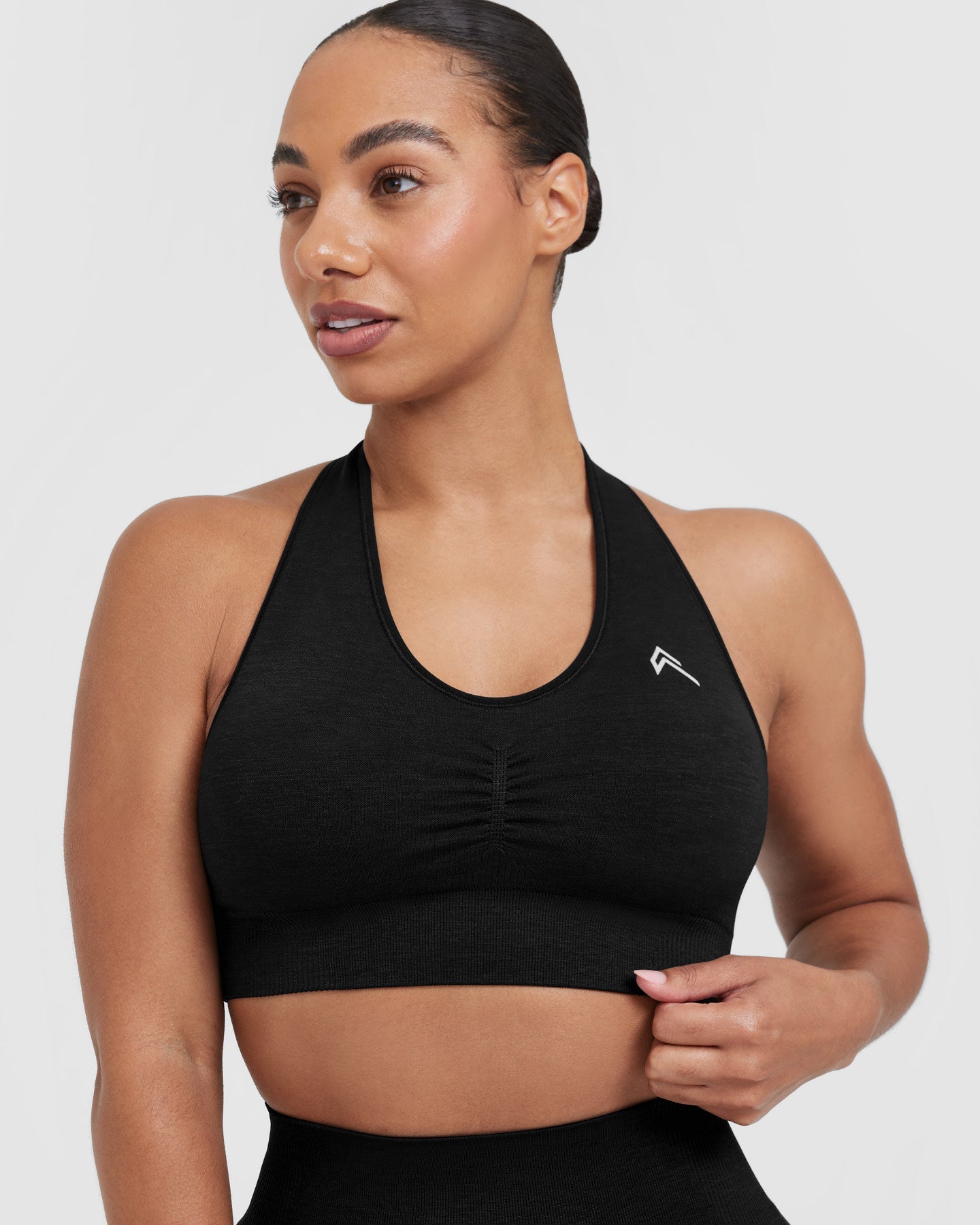 Classic Seamless 2 0 V Neck Bralette Black Marl Oner Active Us
