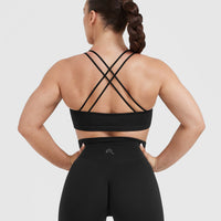 Black Cross Over Bralette - Low Coverage | Oner Active US