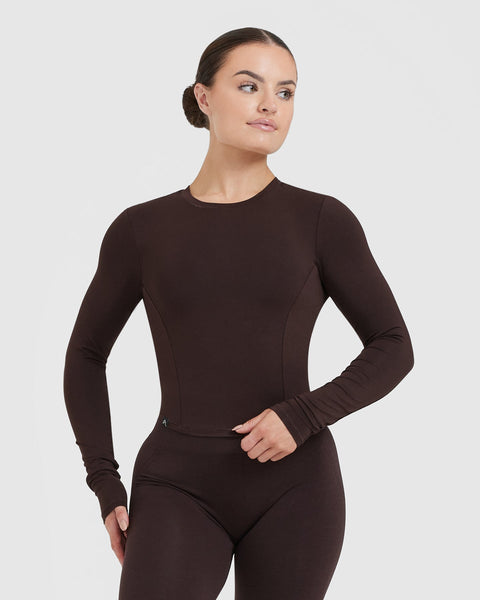 Mellow Soft Mid Long Sleeve Top 70% Cocoa | Oner Active US