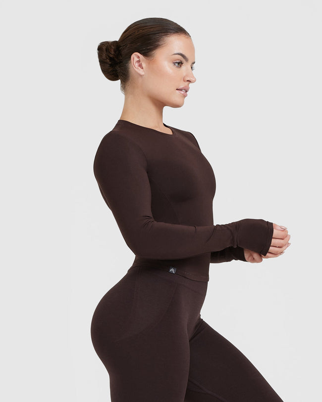 Mellow Soft Mid Long Sleeve Top 70% Cocoa | Oner Active US