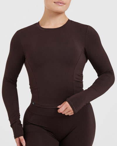 Mellow Soft Mid Long Sleeve Top 70% Cocoa | Oner Active US