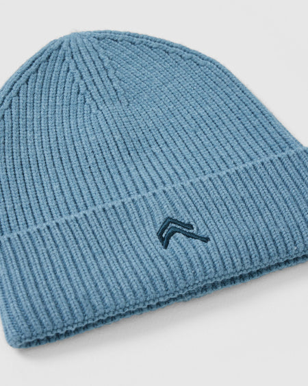 Blue Ribbed Beanie Women's - Steel Blue | Oner Active US
