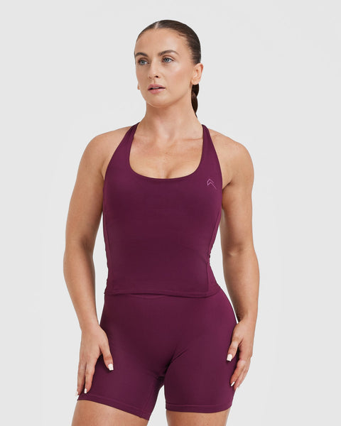 Timeless Square Neck Mid Vest - Ripe Fig | Oner Active US