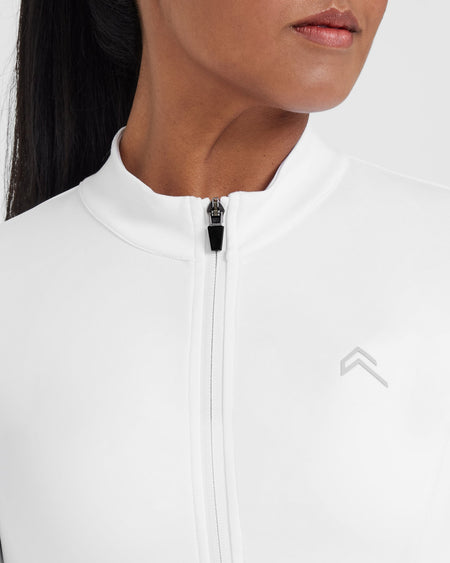 White High-Neck Jacket - Women's - Body Fit | Oner Active