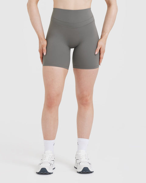 Women's High Waisted Compression Shorts - Ash Grey | Oner Active US